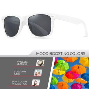 Retro Rewind Classic Sunglasses, White | Smoke Polarized