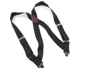 hold-up hip-clip style suspenders for men 1 1/2" wide (black/plastic clip)