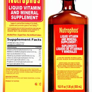 Nutrophos Liquid Vitamin and Mineral Supplement - Supports Normal Functioning of the Body Systems and Promotes General Well Being - 16.9 fl oz