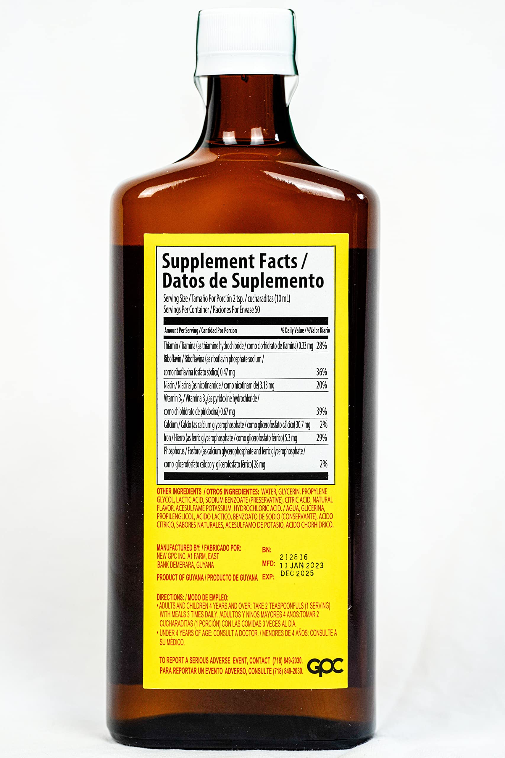 Nutrophos Liquid Vitamin and Mineral Supplement - Supports Normal Functioning of the Body Systems and Promotes General Well Being - 16.9 fl oz