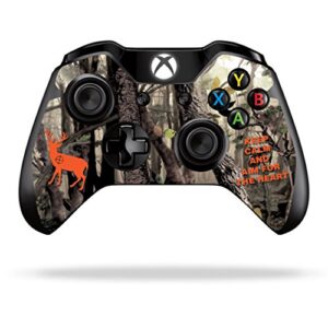 mightyskins skin compatible with microsoft xbox one or one s controller - deer hunter | protective, durable, and unique vinyl wrap cover | easy to apply, remove, and change styles | made in the usa