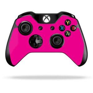 mightyskins skin compatible with microsoft xbox one/one s controller wrap sticker skins solid hot pink