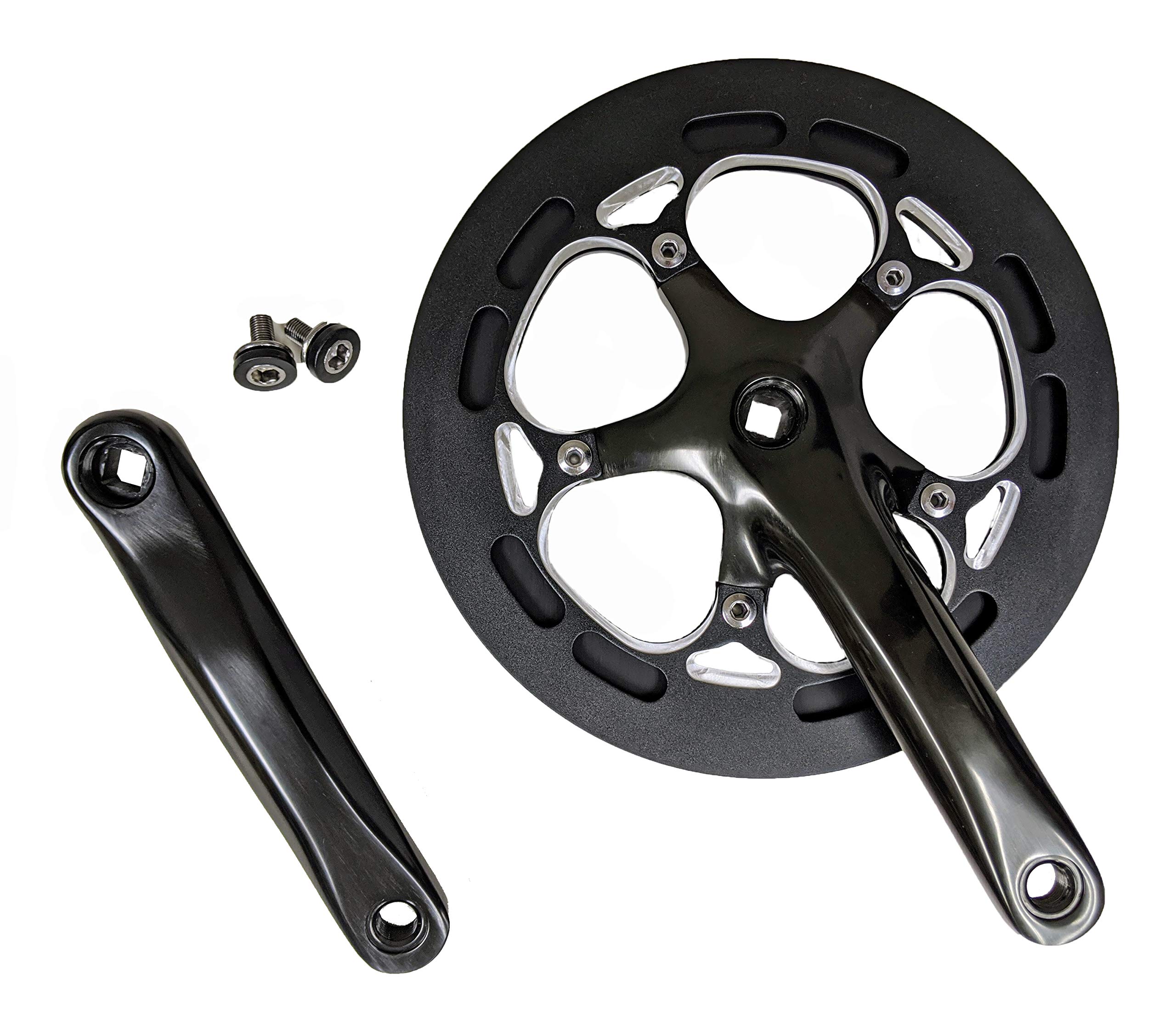 Lasco 56T Forged Crankset with 170mm Forged Arms CNC Aluminum Chaingard for ebikes, electric and folding bicycles