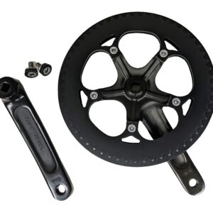 Lasco 56T Forged Crankset with 170mm Forged Arms CNC Aluminum Chaingard for ebikes, electric and folding bicycles