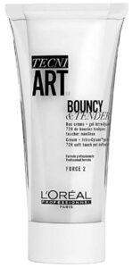 l'oreal professionnel bouncy & tender | adds frizz resistance and softness | curl defining gel | provides light hold | for all hair types