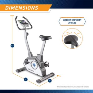 Marcy Magnetic Upright Bike With 8 Levels of Resistance NS-40504U,Grey