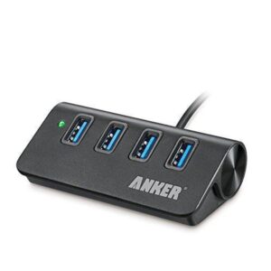 anker 4-port usb 3.0 unibody aluminum portable data hub with 2ft usb 3.0 cable for macbook, mac pro / mini, imac, xps, surface pro, notebook pc, usb flash drives, mobile hdd and more