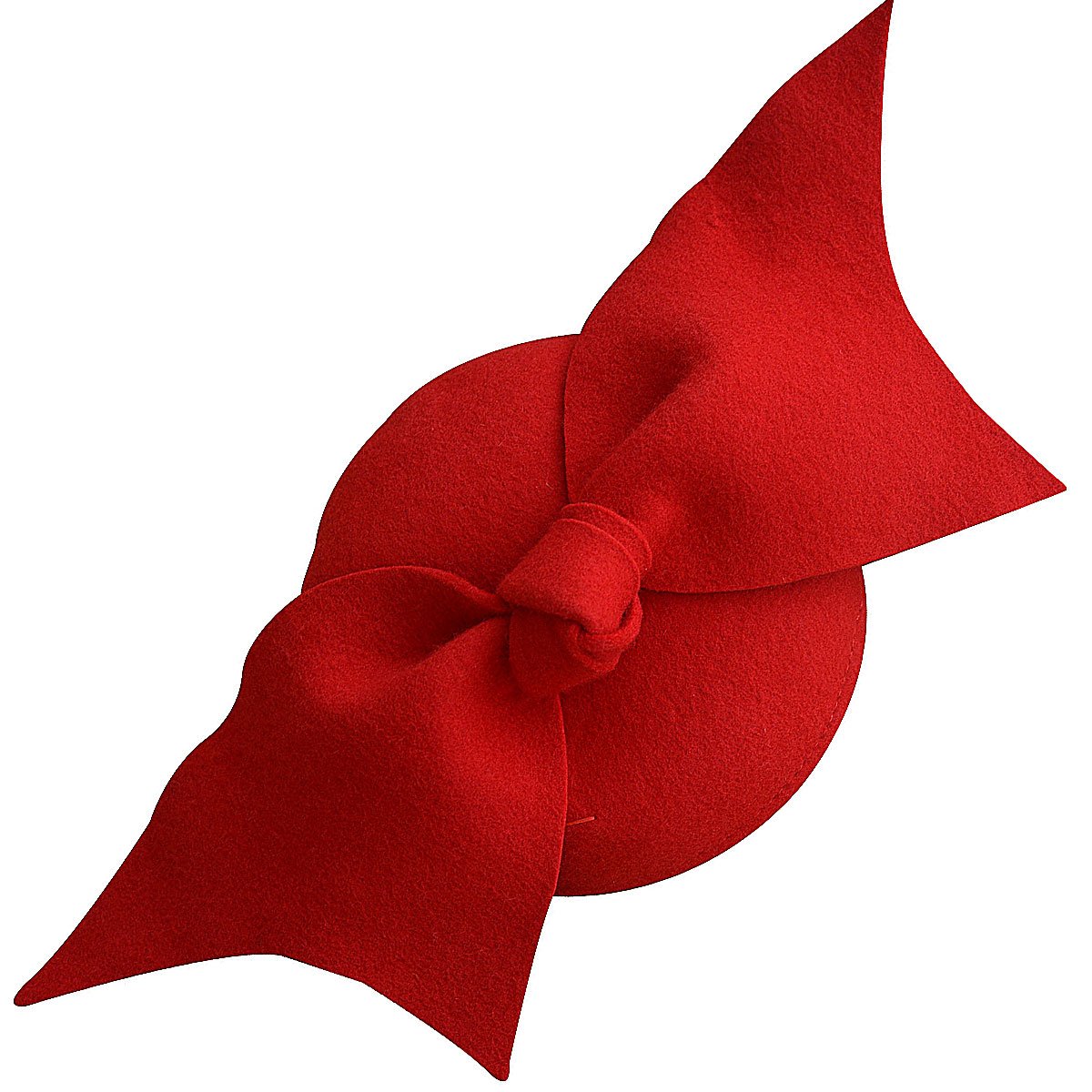 Handmade Wool Felt Women Angel Wings Fascinator Hat Cocktail Party Show A194 (Red)