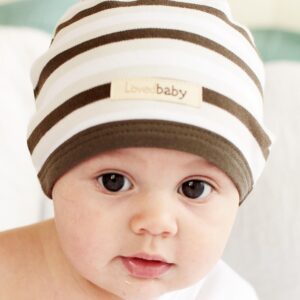 L'ovedbaby Unisex-Baby Organic Cute Cap, Bark Stripe, Newborn (up to 7 lbs.),