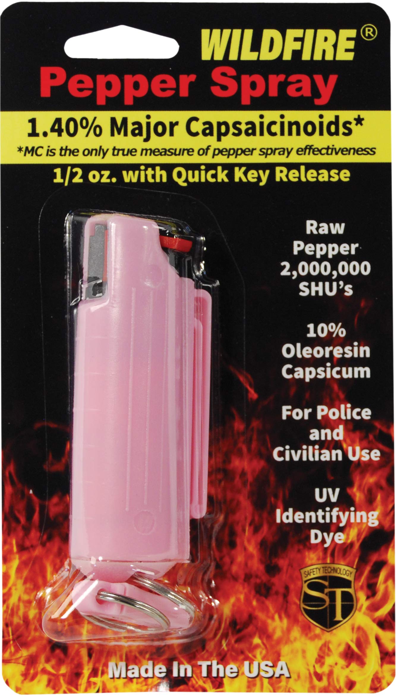 1/2 Oz Wildfire 1.4 Percent MC Hard Case Key Chain Pepper Spray Bundle - Choice of Colors - Lot of 6 Pieces (Mixed Wildfire)