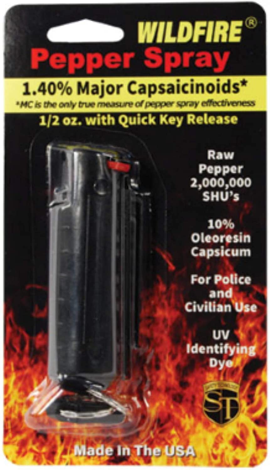 1/2 Oz Wildfire 1.4 Percent MC Hard Case Key Chain Pepper Spray Bundle - Choice of Colors - Lot of 6 Pieces (Mixed Wildfire)