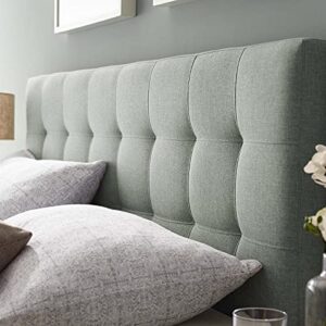 Modway Lily Tufted Linen Fabric Upholstered Full Headboard in Gray