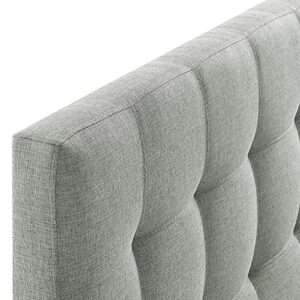 Modway Lily Tufted Linen Fabric Upholstered Full Headboard in Gray