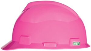 msa 10155231 v-gard with staz-on suspension cap style hard hat, hot pink, standard