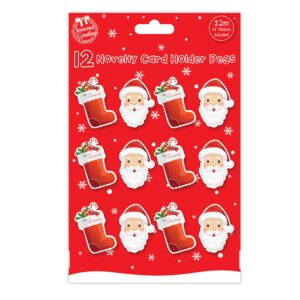 12 large novelty christmas card holder pegs - 8698