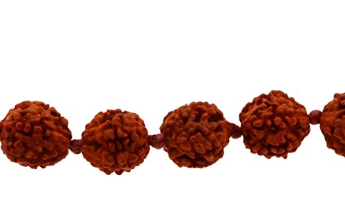 Mandala Crafts Rudraksha Mala 108 Beads - Rudraksha Beads - Nepal Knotted Rudraksha Seed Japa Mala Tibetan Prayer Beads for Rudraksha Necklace Men Women Meditation Yoga Red Tassel