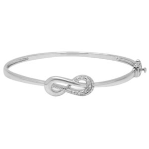 dazzlingrock collection 0.06 carat (ctw) round cut white diamond ladies infinity loop bangle bracelet, sterling silver