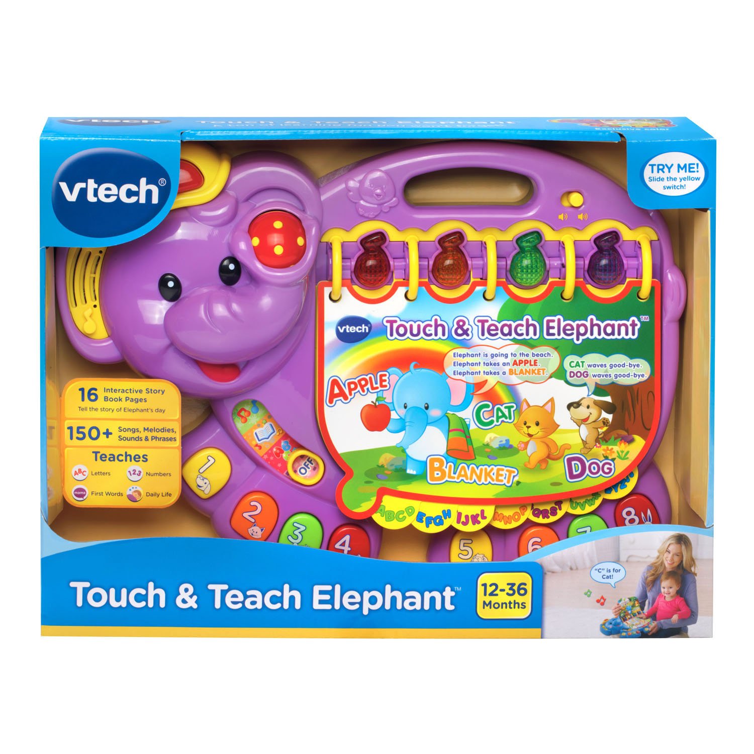 VTech Touch and Teach Elephant, Purple