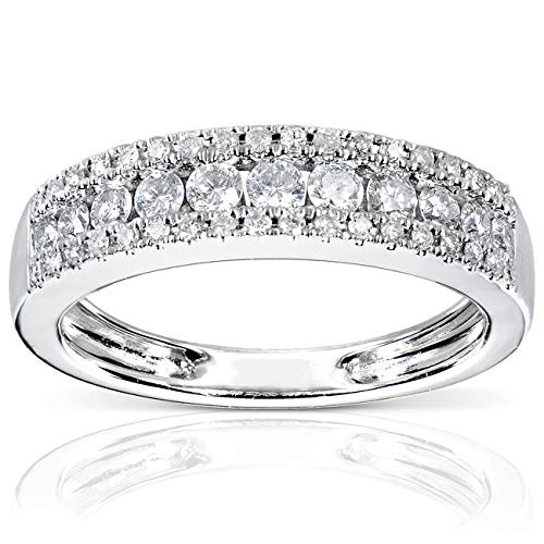 Kobelli Diamond Wedding Band 1/2 carat (ctw) in 14K White Gold, Size 10