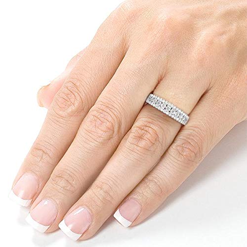 Kobelli Diamond Wedding Band 1/2 carat (ctw) in 14K White Gold, Size 10