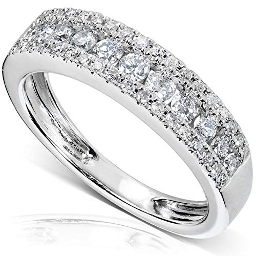 Kobelli Diamond Wedding Band 1/2 carat (ctw) in 14K White Gold, Size 10