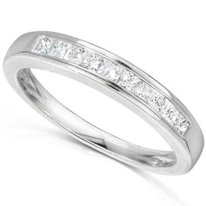 kobelli diamond band 1/2 carat (ctw) in 14kt white gold, size 7.5, white gold