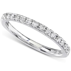 kobelli round diamond wedding band 1/3 carat (ctw) in 14k white gold, size 6.5, white gold