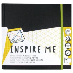 derwent sketch book, graphik inspire me, 80 pages of bleed proof patterned paper, medium (2302237)