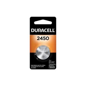 duracell 2450 3v lithium battery, 1 count pack, lithium coin battery for medical and fitness devices, watches, and more, cr lithium 3 volt cell