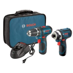 bosch clpk22-120-rt 12v lithium-ion 3/8 in. drill driver and impact driver combo kit (renewed)