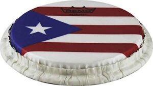 remo 7.15" skyndeep bongo head (tucked collar) with puerto rican flag graphic