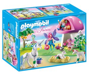 playmobil fairies with toadstool house building kit