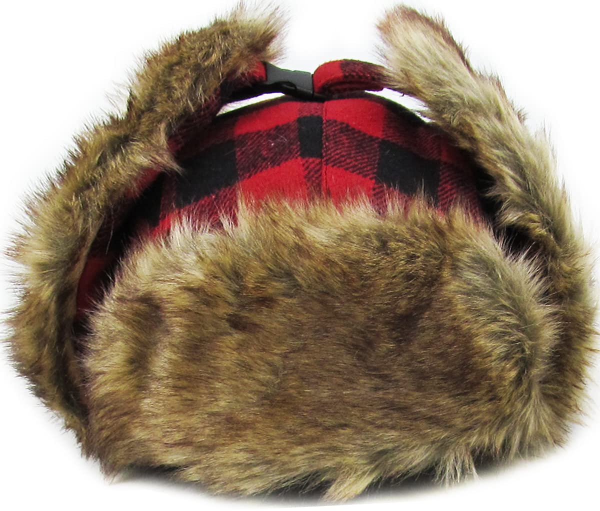 KBW-604 RED-BLK Lumberjack Plaid Aviator Trapper Hat Trooper Ear Flaps Ushanka Eskimo Russian Cold (One Size, Red Black)…