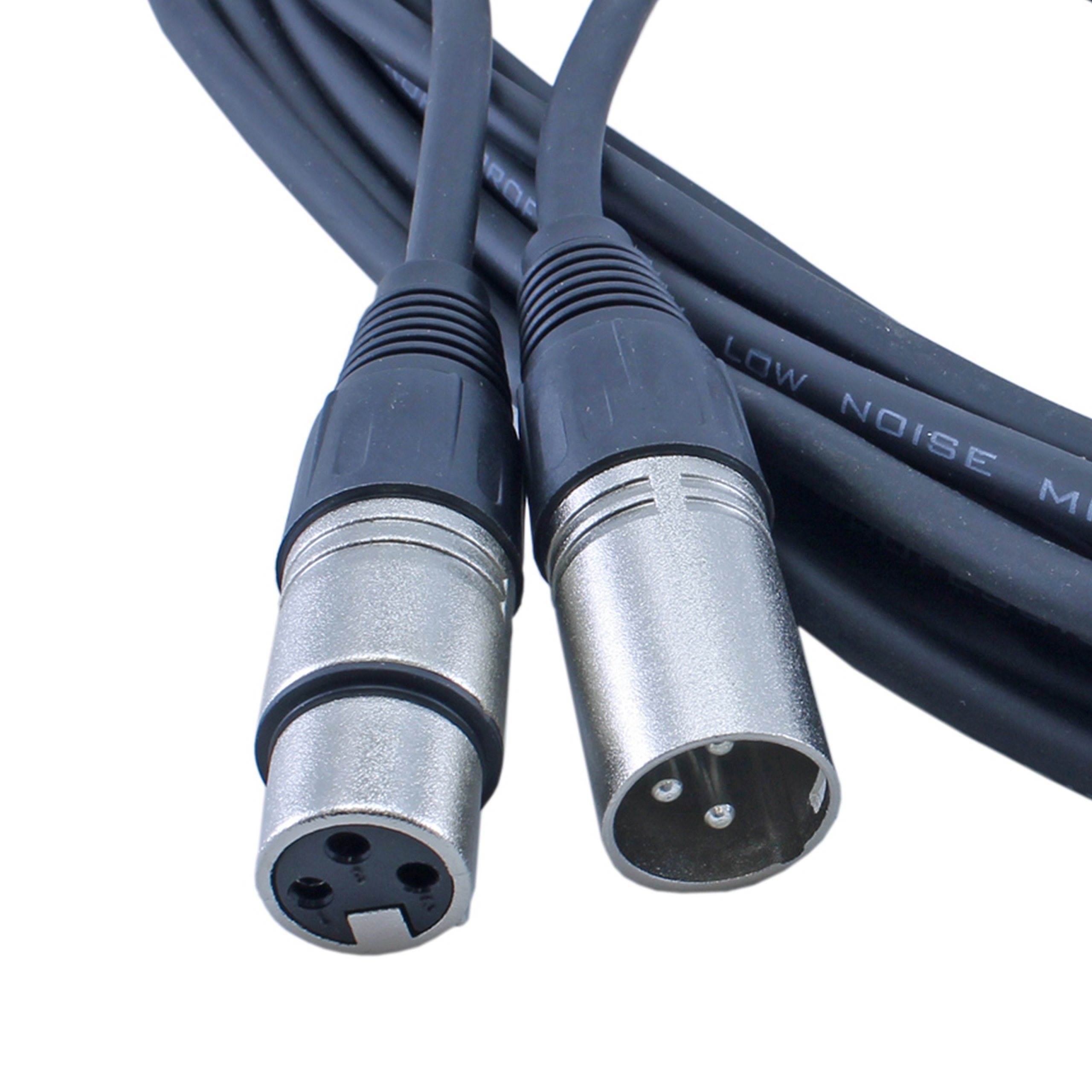 MCSPROAUDIO XLR Cable 25FT Low Z Male to Female 3 Pin XLR Mic Microphone Cable, 5 Pack