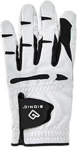 bionic stablegrip with natural fit golf glove - white (medium/large, left)