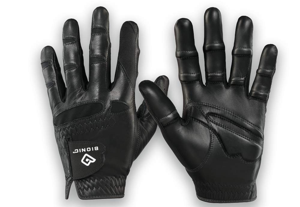 Men's StableGrip with NaturalFit Golf Glove - Black (Medium/Large, Left)