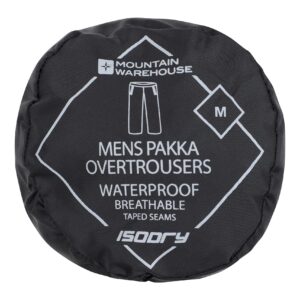 Mountain Warehouse Pakka Mens Waterproof Rain Over Pants - Breathable Black Large