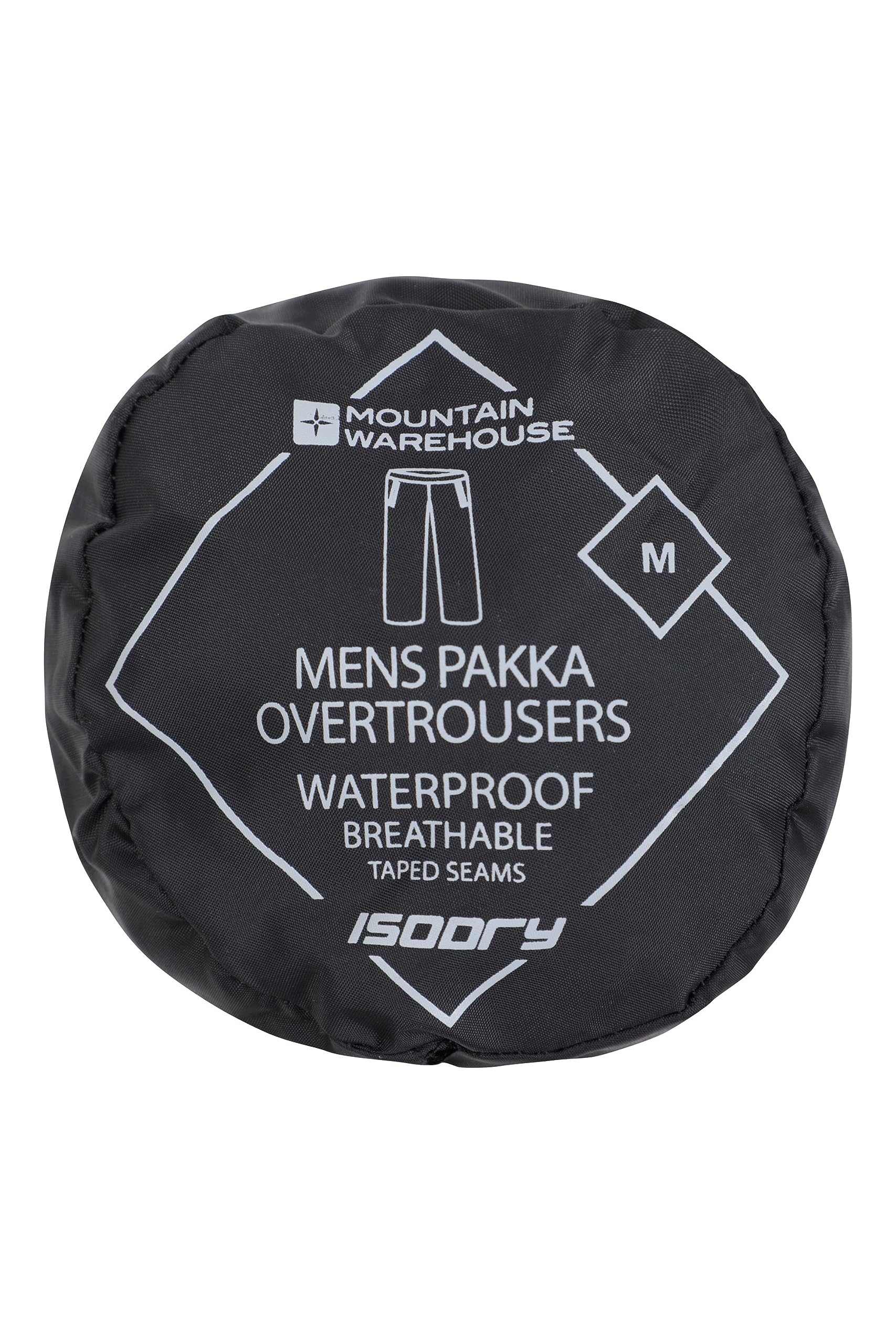 Mountain Warehouse Pakka Mens Waterproof Rain Over Pants - Breathable Black Large