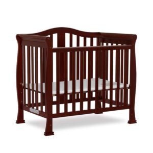 dream on me addison 4-in-1 convertible mini crib in espresso, greenguard gold certified, non-toxic finishes, built of new zealand pinewood, comes with 1” mattress pad