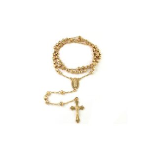 verona jewelers 24" gold plated rosary necklace