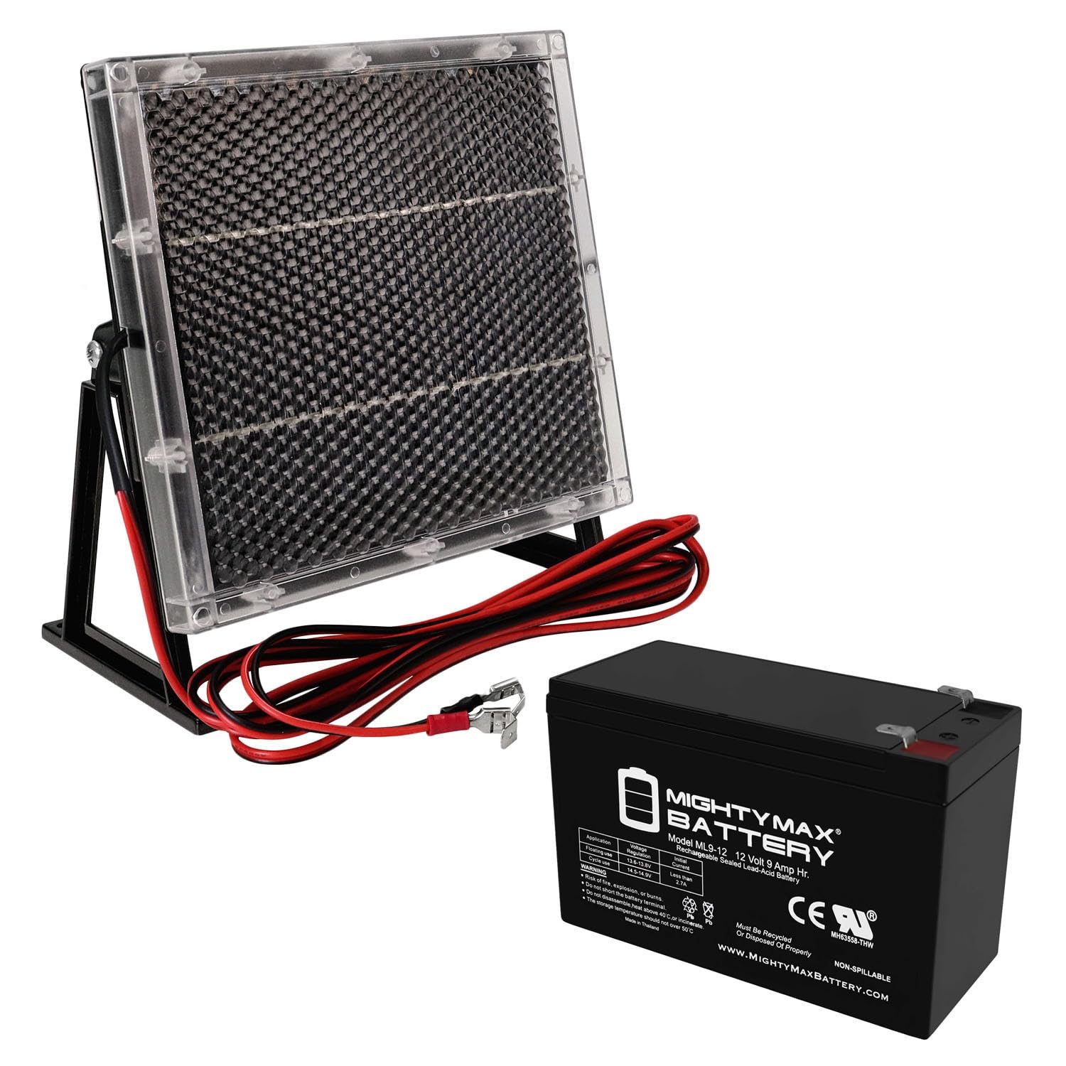 Mighty Max Battery 12V 9AH Replaces Bosch D126 + 12V Solar Panel Charger