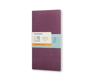 moleskine chapters journal, slim large, ruled, plum purple, soft cover (4.5 x 8.25)