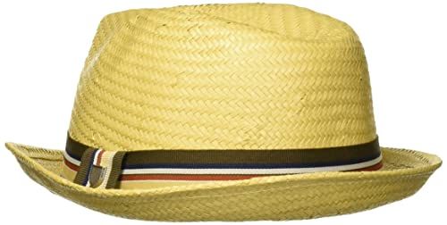 Brixton mens Castor Straw Hat Fedora, Tan, X-Large US