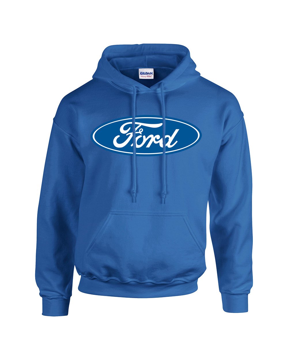 Ford Oval Hooded Sweatshirt Ford Logo Design Hoodie Motor Company Car Enthusiast Pullover Hood Classic Retro-Royal-Medium