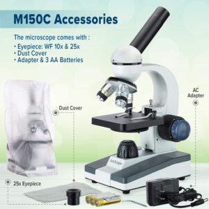 AmScope 40X-1000X LED Student Microscope + 5MP USB Camera (M150C-E5)