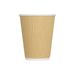 karat c-krc512 12 oz ripple paper hot cup (90mm diameter), kraft (case of 500)