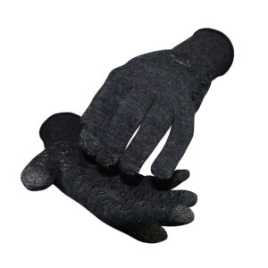 defeet - duraglove - athletic sports gloves, cycling, hiking and running gloves - charcoal wool w/black grippies.