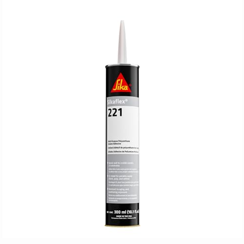 Sika Sikaflex-221, White, multi-purpose sealant/adhesive, polyurethane fast curing sealant, 10.1 fl. oz Cartridge