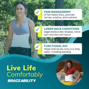 BraceAbility Plus Size 5XL Bariatric Back Brace - Obese Support Girdle for Lower Lumbar Back Pain in Big and Tall, Extra Large, Heavy or Overweight Men and Women (Fits 67"-73")