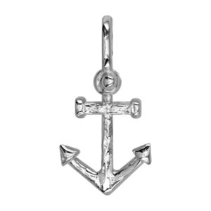 small anchor charm in 14k white gold